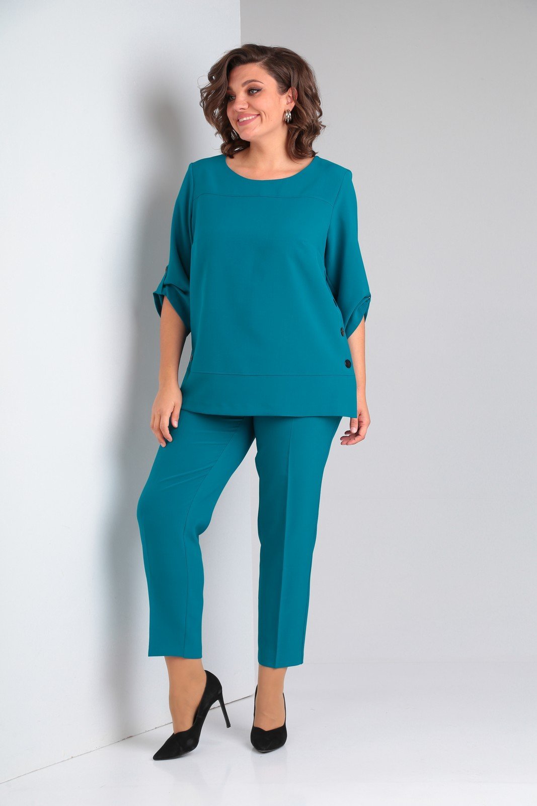 Костюм брючный 1856 морская волна POCHERK купить в интернет магазине Велесмода